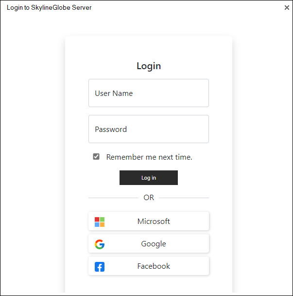 Logging In to a SkylineGlobe Server